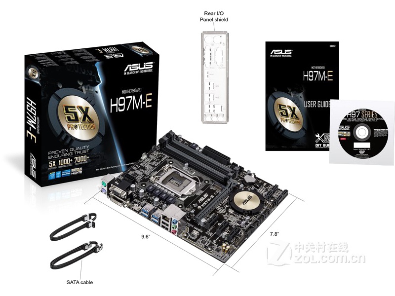 【原始大图】华硕H97M-E整体外观图图片欣赏-ZOL中关村在线